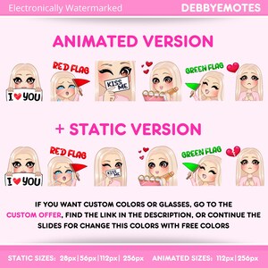 Animated Girl Emotes, 6 Pcs Love Emotes for Discord,twitch and Any ...