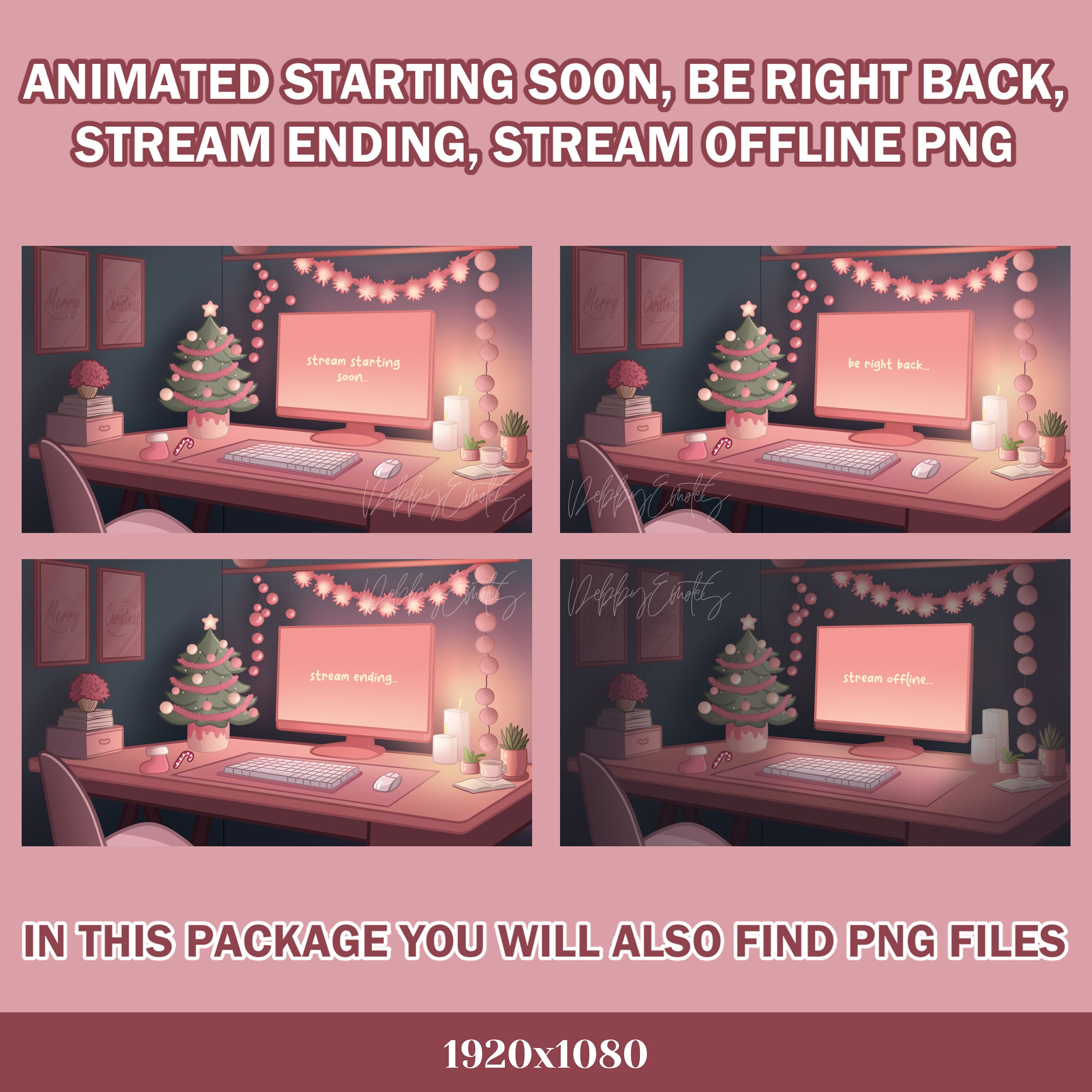 Christmas Twitch Overlays, Animated Stream Scenes for Winter - Lofi ...