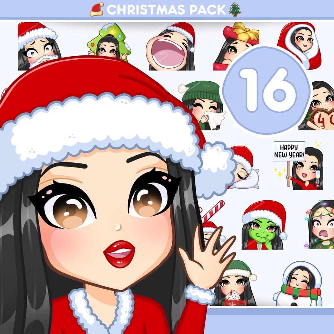Girl Emotes for Christmas, Twitch, Discord, Tik Tok and Any Stream and ...