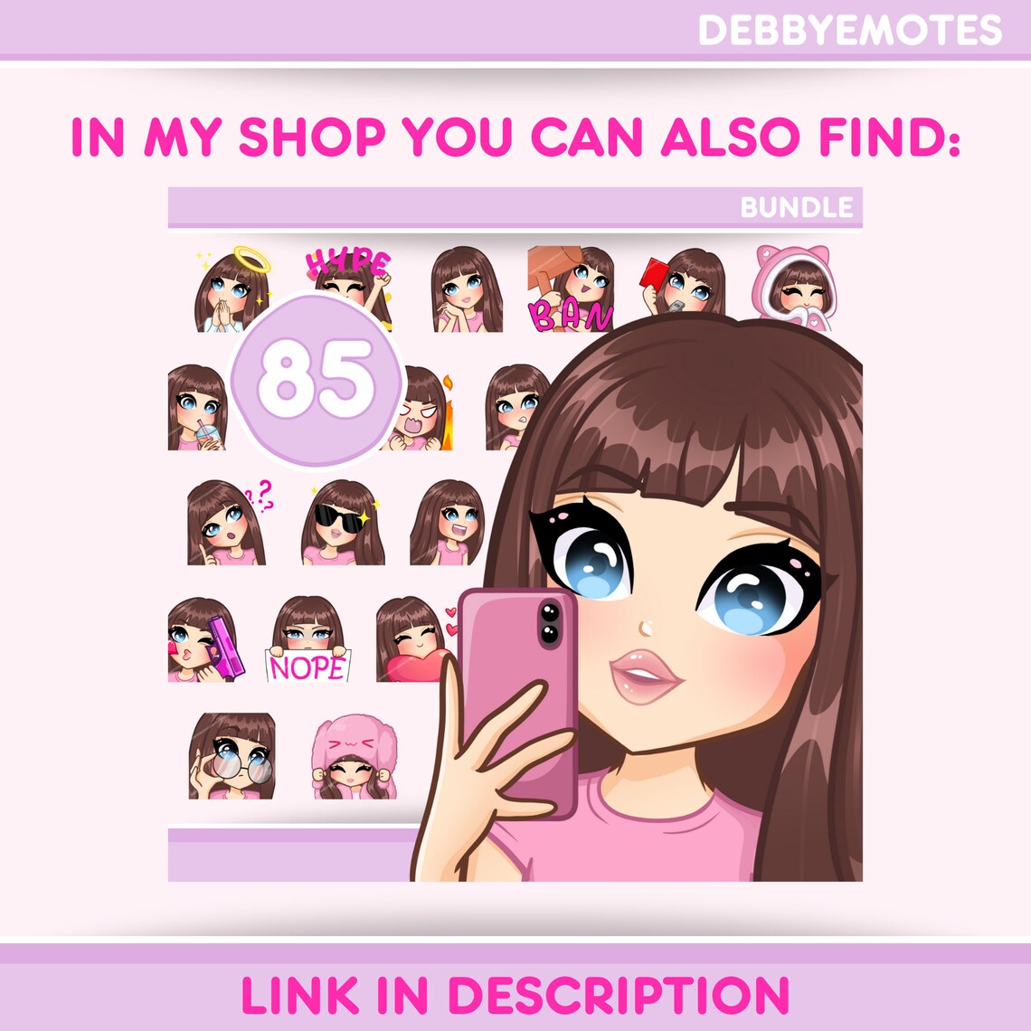 Fringe Girl Animated Emotes, 10 Pcs for Twitch, Discord and Any Stream ...