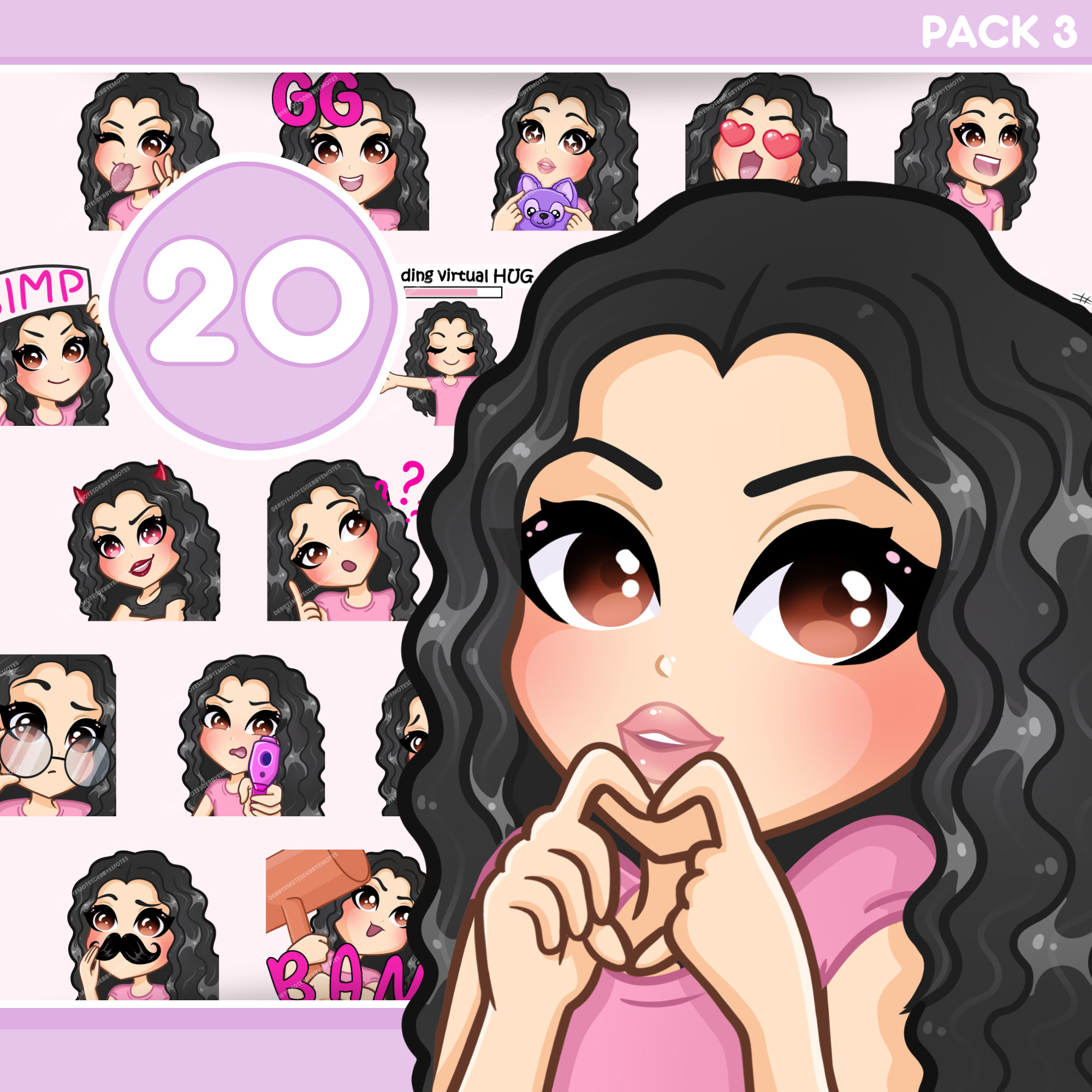 Girl Emotes, Bundle 20 for Discord, Twitch, Youtube and Any Stream and ...