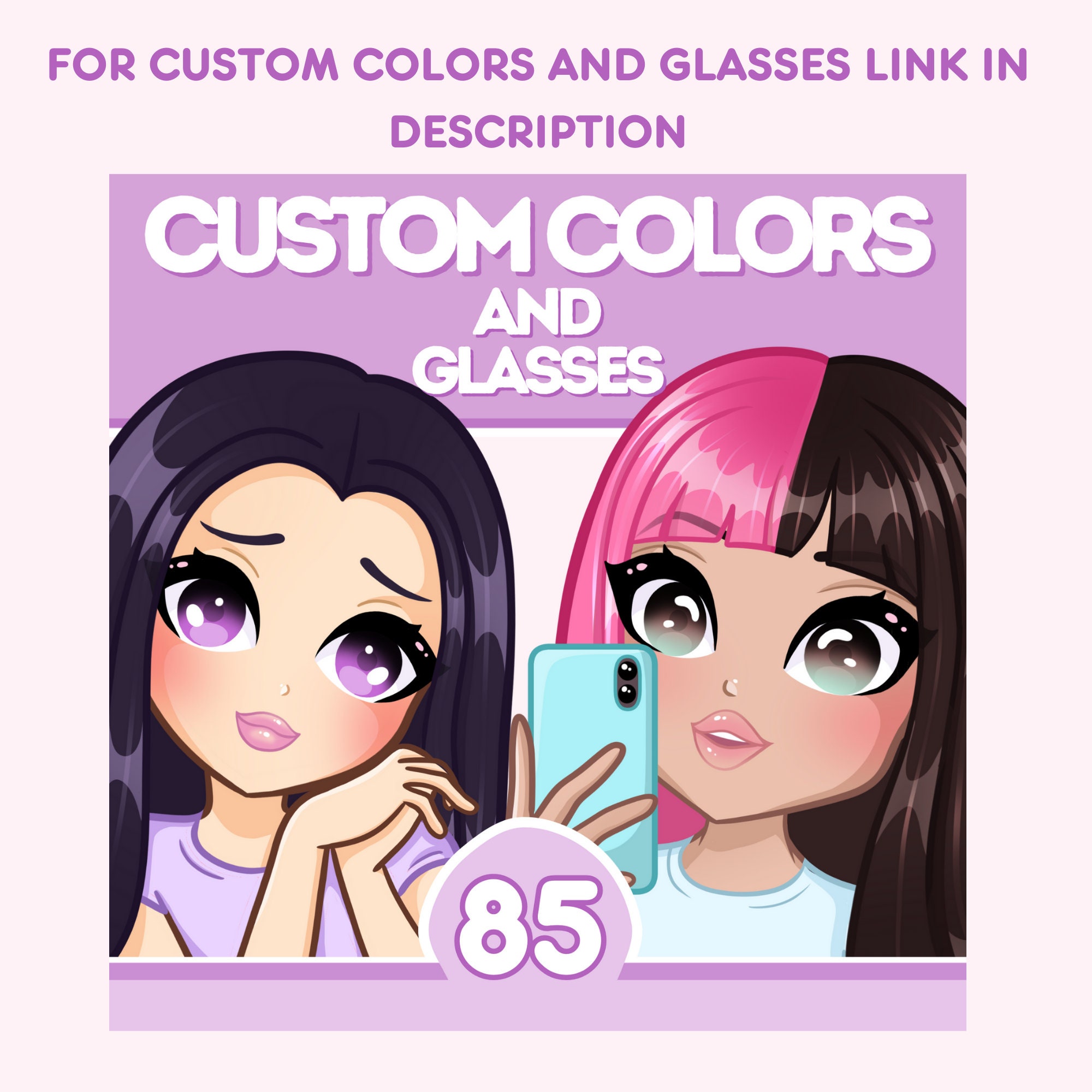 Chibi Girl Twitch Emotes, Bundle 20 Pcs for Discord, Kick and Any ...