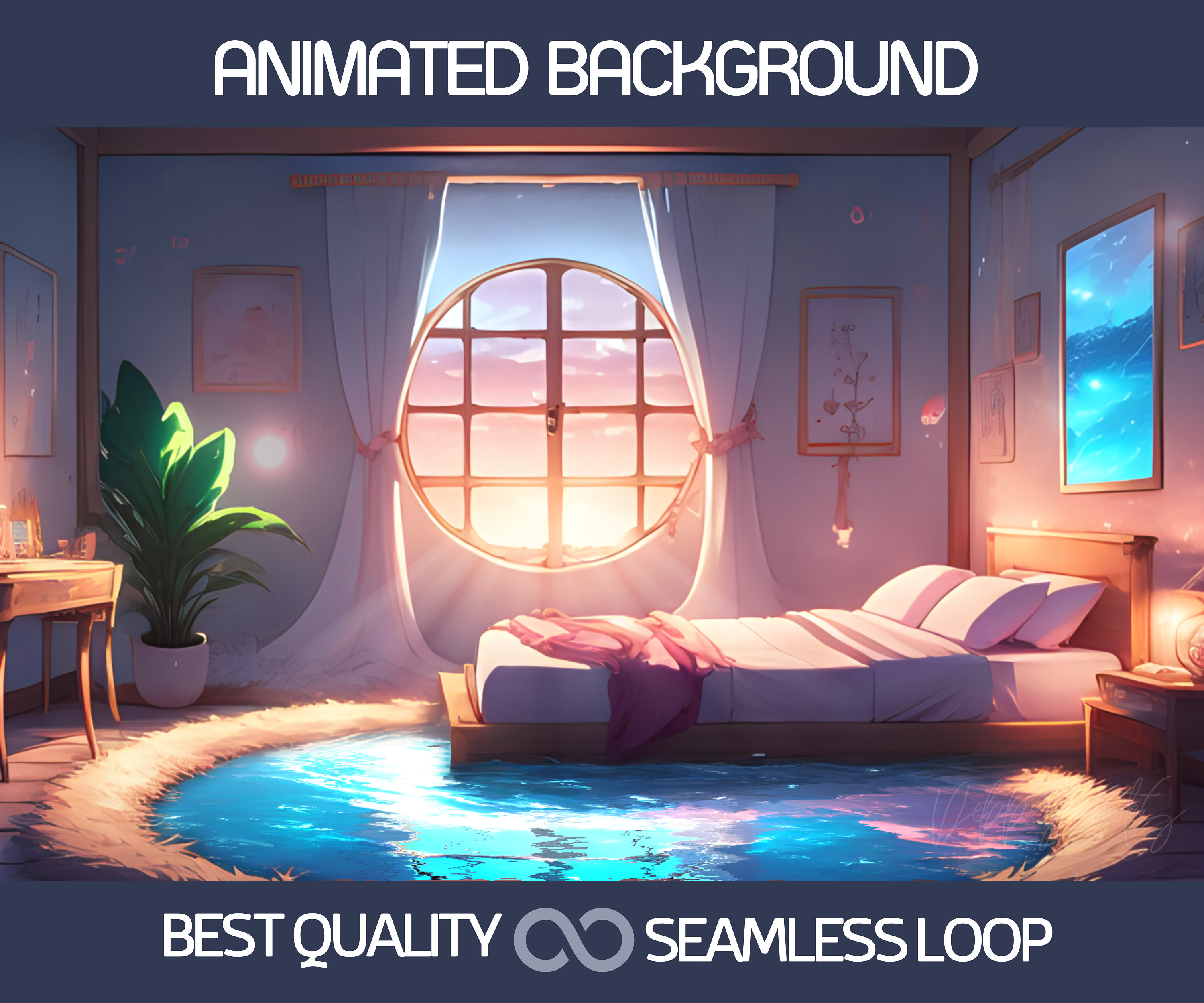 Vtuber Background Animation, Animated Room for Vtuber, Vtuber Ring ...