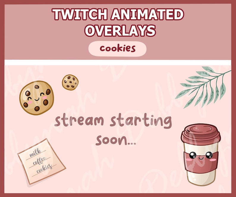 Cookies Twitch Overlay, Animated Stream Scenes - Starting Soon Screen ...