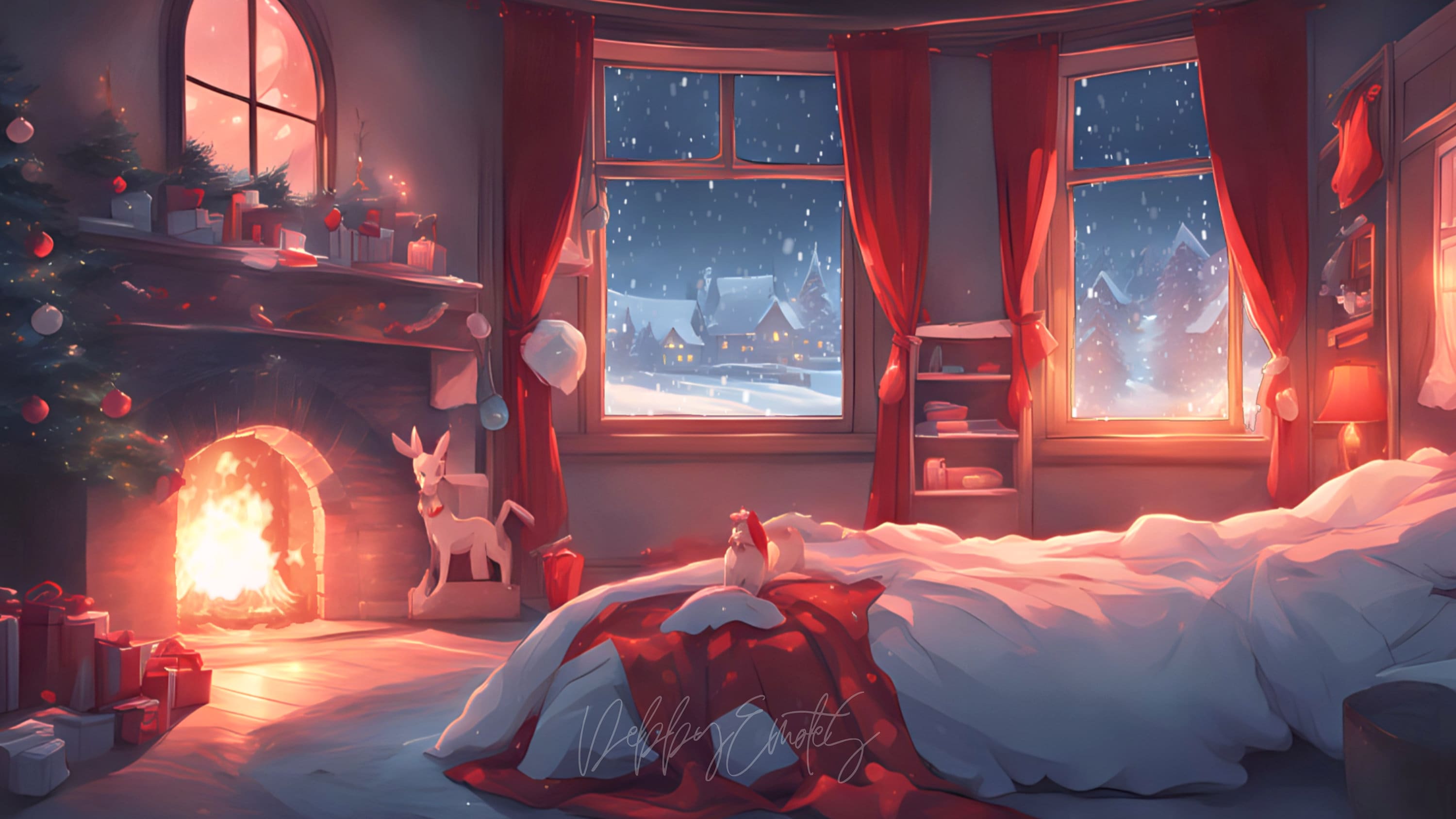 Christmas Vtuber Background, 4 Vtuber Winter Animated Background ...