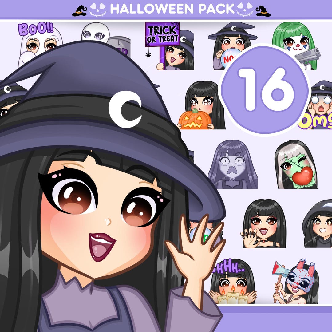 Halloween Emotes, Bangs Emotes 16 Pcs, Bundle for Twitch, Discord and ...