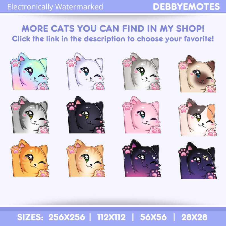 Animated Emotes, 12 Siamese Cat Emoticons for Twitch, Discord, Tiktok ...