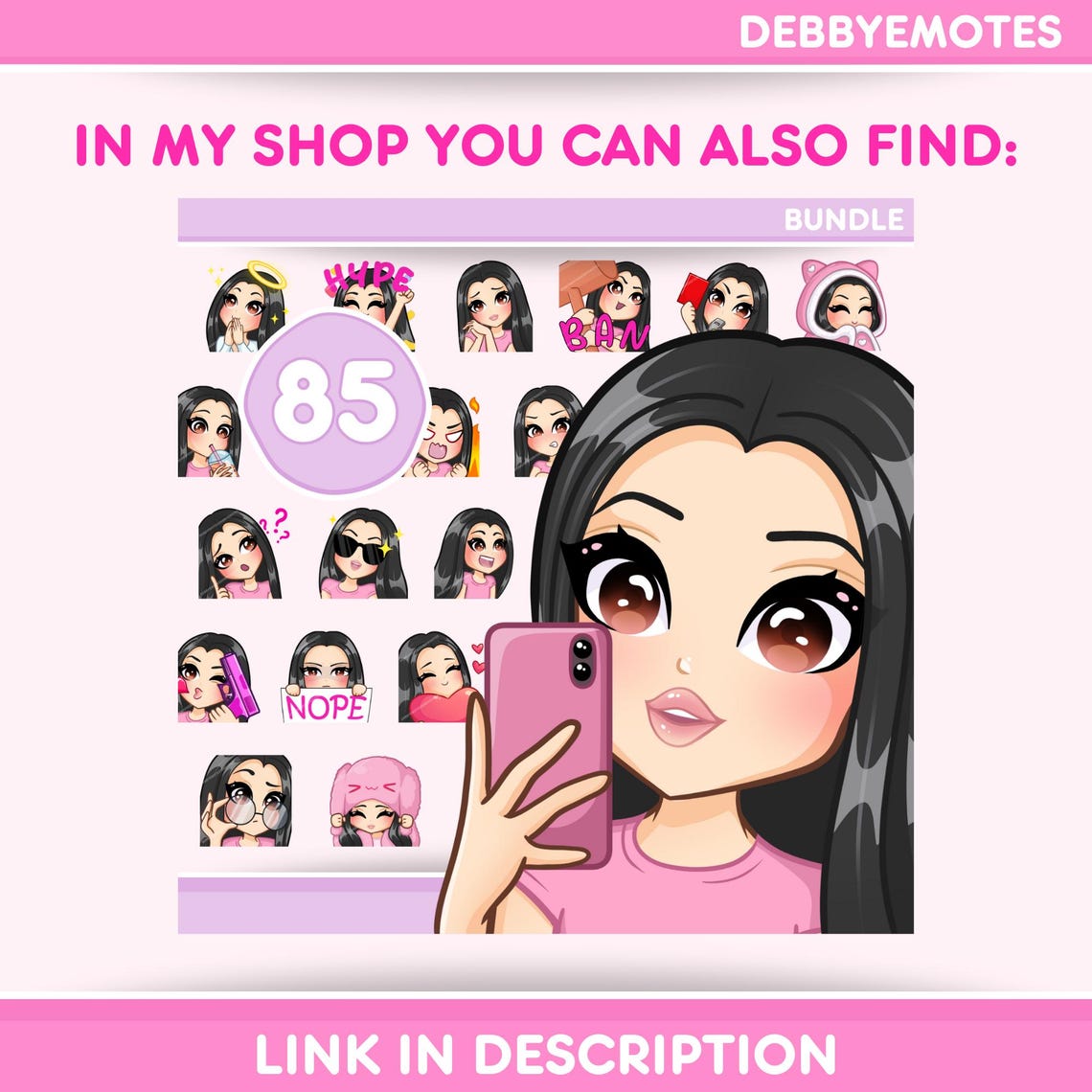 Animated Girl Emotes, 6 Pcs Love Emotes for Twitch, Discord and Any ...