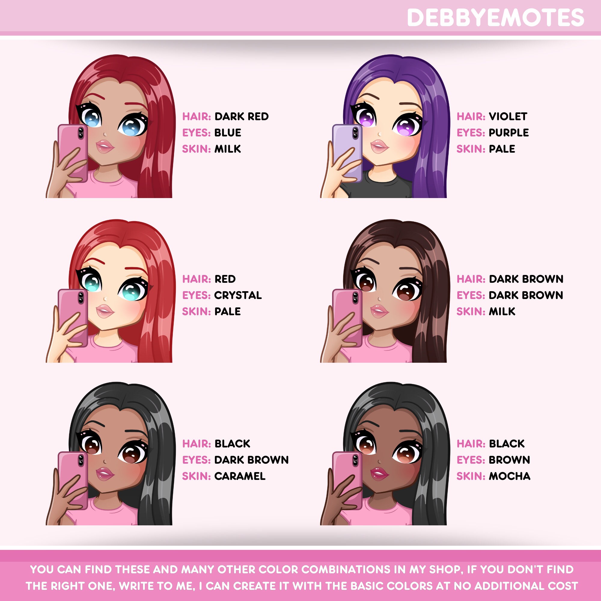 Anime Girl Emotes, Bundle 85pcs for Twitch, Kick, Tiktok and Any Stream ...