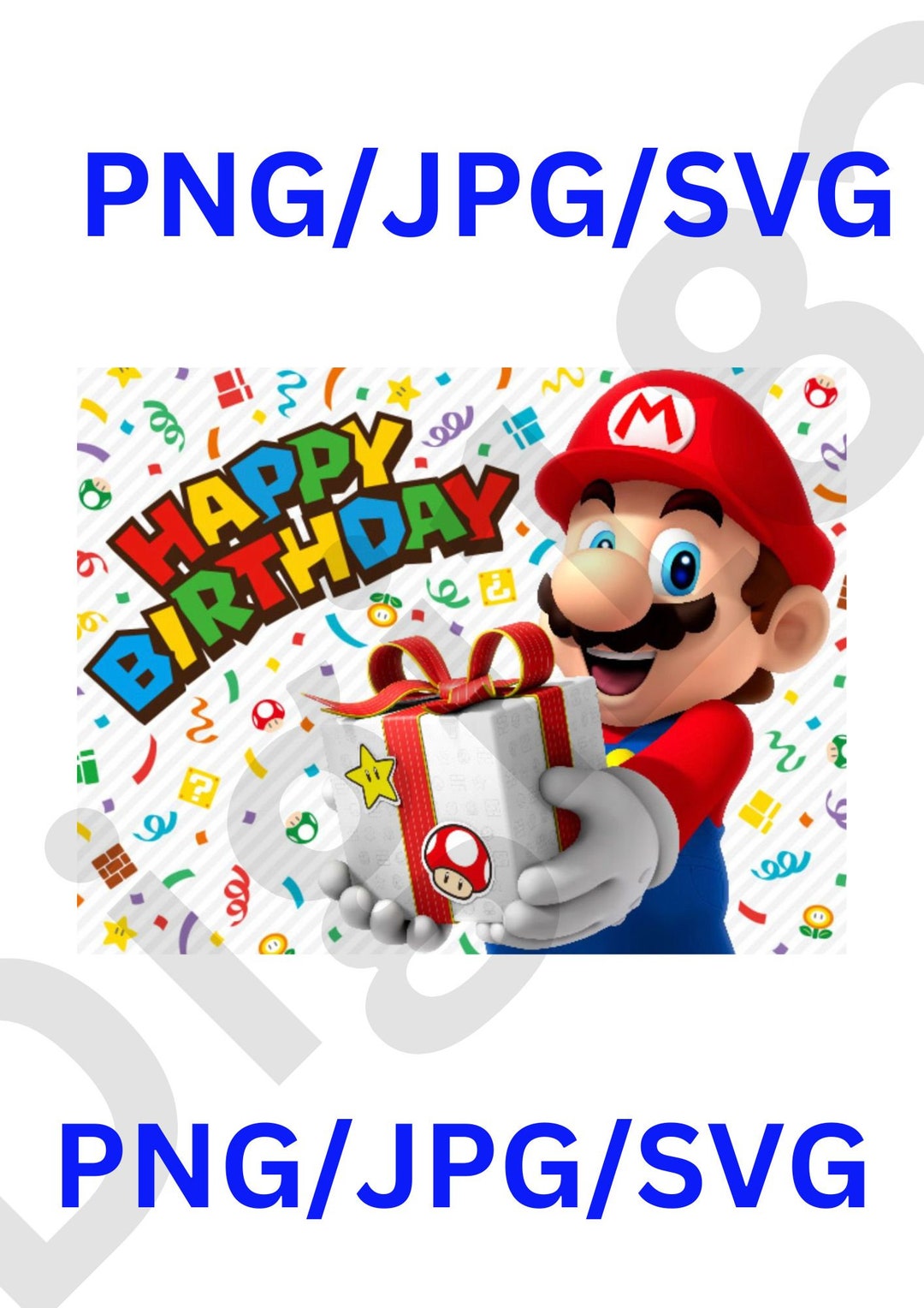 Super Mario/ Happy Birthday SVG, PNG, Jpg/silhouette Cut File/happy ...
