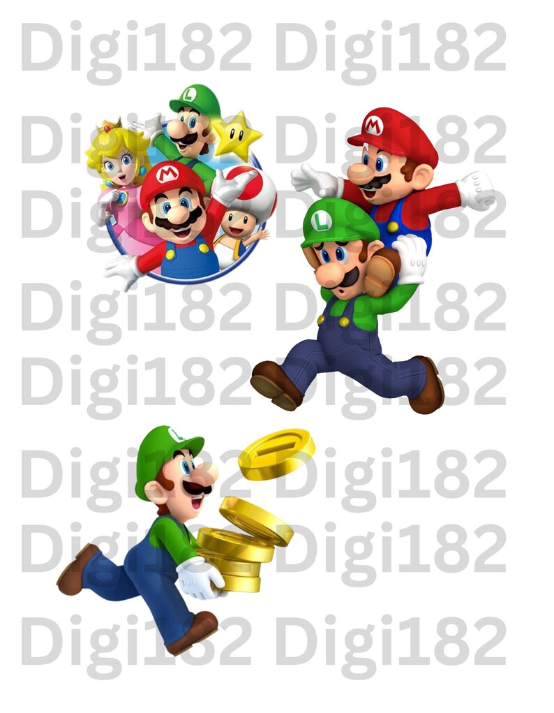Super Mario Bundle/ 5 Pages/ SVG/PNG/INSTANT Download/bowser/luigi ...
