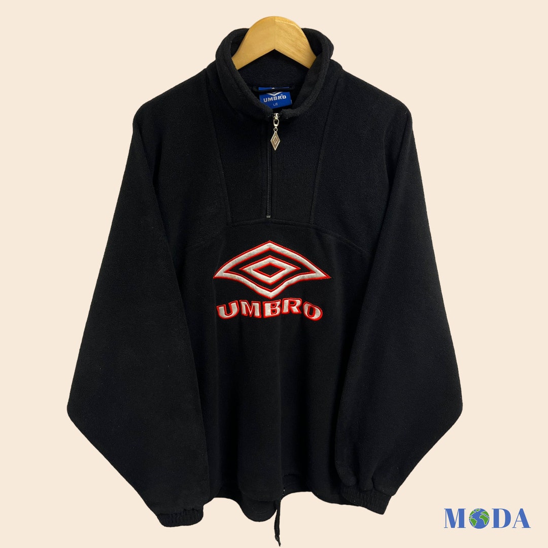 90s Black Umbro Quarter Zip Fleece - Etsy