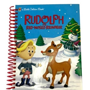 Rudolph the Red Nosed Reindeer Little Golden Book Journal, Repurposed ...