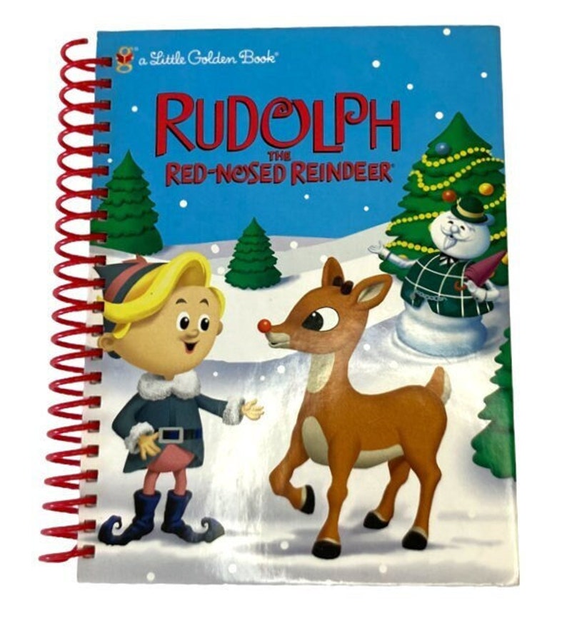 Rudolph the Red Nosed Reindeer Little Golden Book Journal, Repurposed ...
