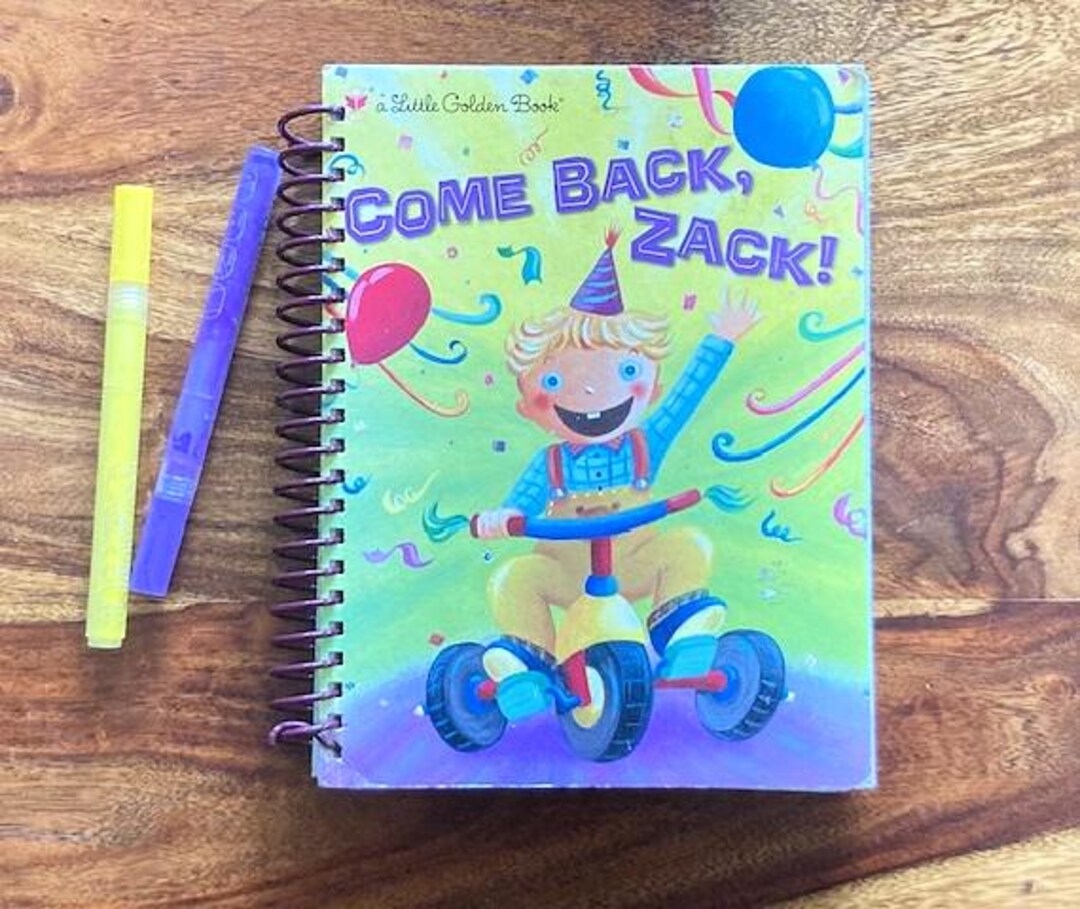 Come Back Zack Little Golden Book Journal, Repurposed Diary for Writing and Sketching, Handmade ...