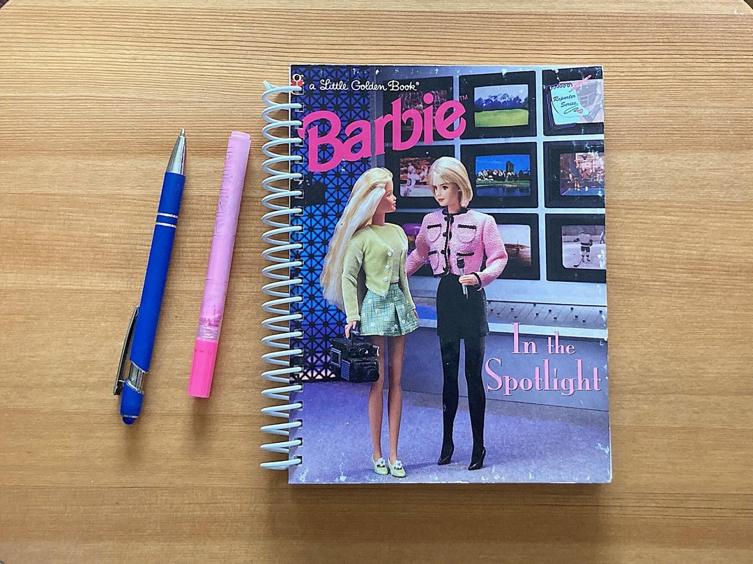 Barbie in the Spotlight Little Golden Book Journal, Repurposed Spiral ...