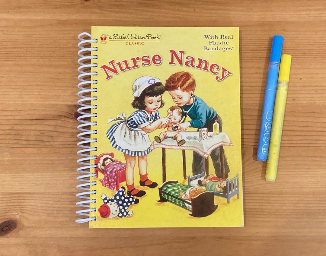 Nurse Nancy Little Golden Book Journal; Vintage Spiral Notebook - Etsy