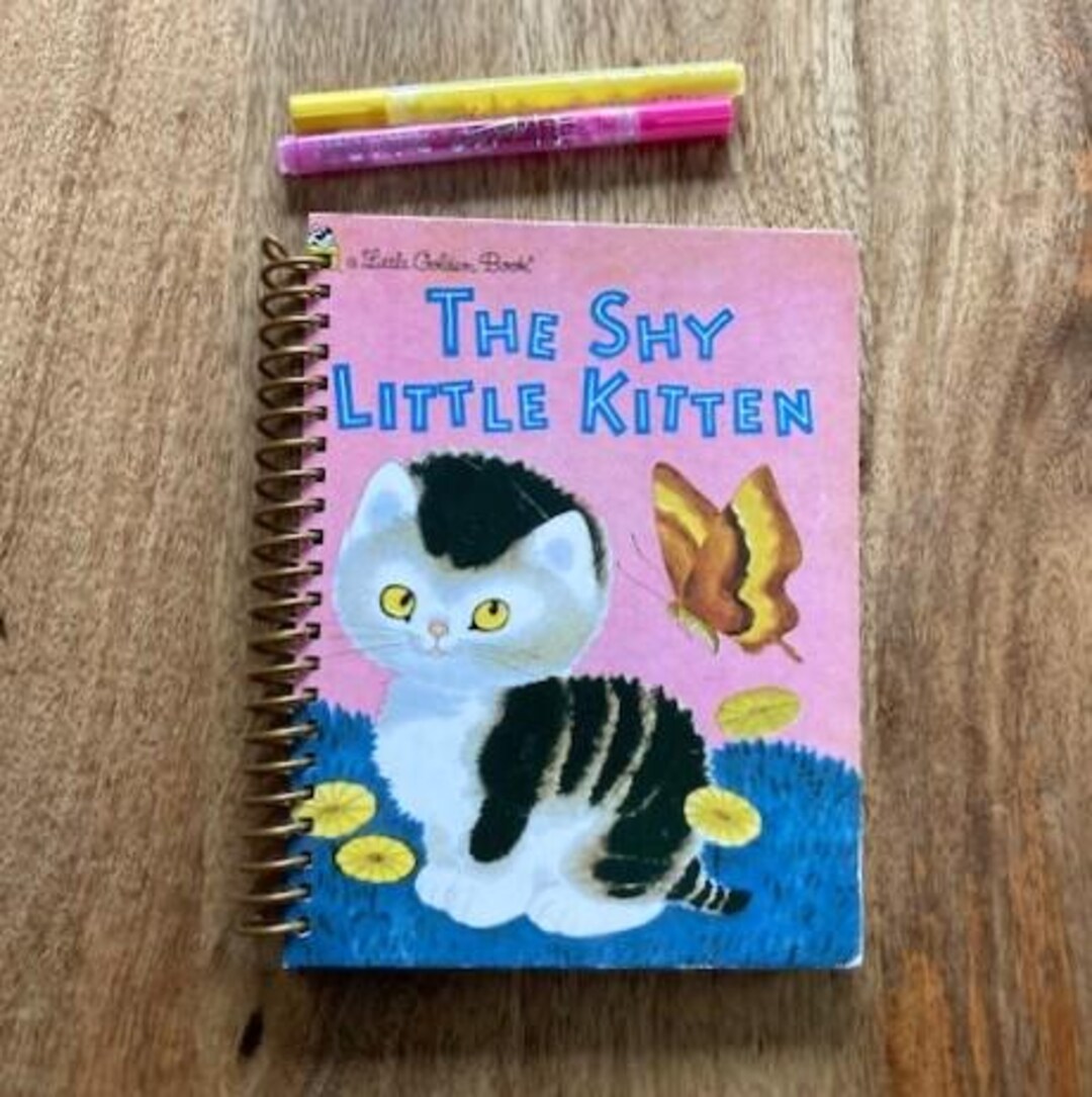 The Shy Little Kitten Little Golden Book, Repurposed Diary or Art ...