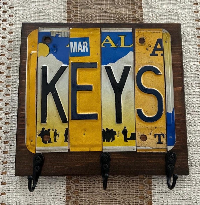 License Plate Key Holder - Etsy