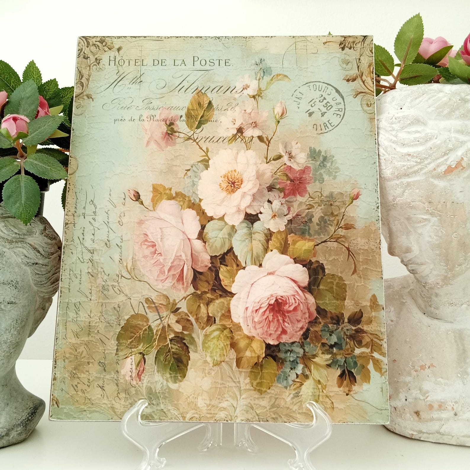 French Shabby Chic Floral Handcrafted Sign - Etsy