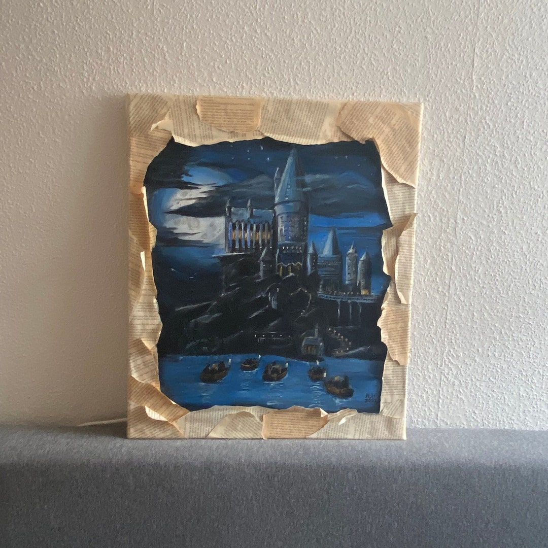 Harry Potter Hogwarts Boat Scene Oil Painting - Etsy