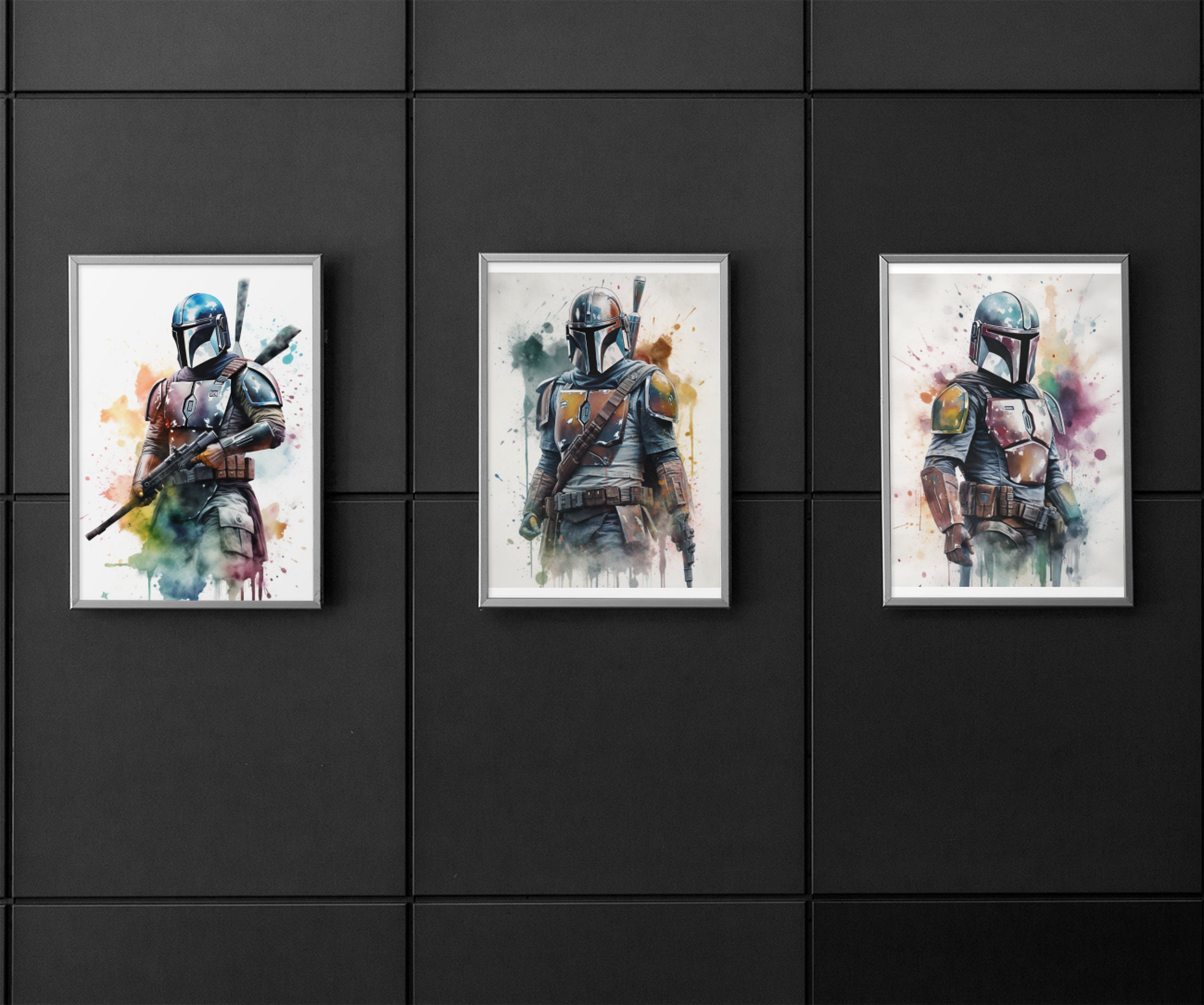 Mandalorian Wall Art Set of 3, Instant Download, Star Wars Art ...