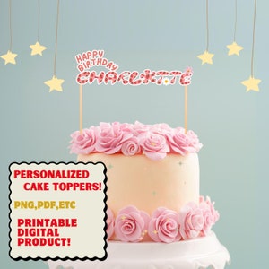 Printable Personalized Cake Topper Custom Cake Topper Digital Birthday ...