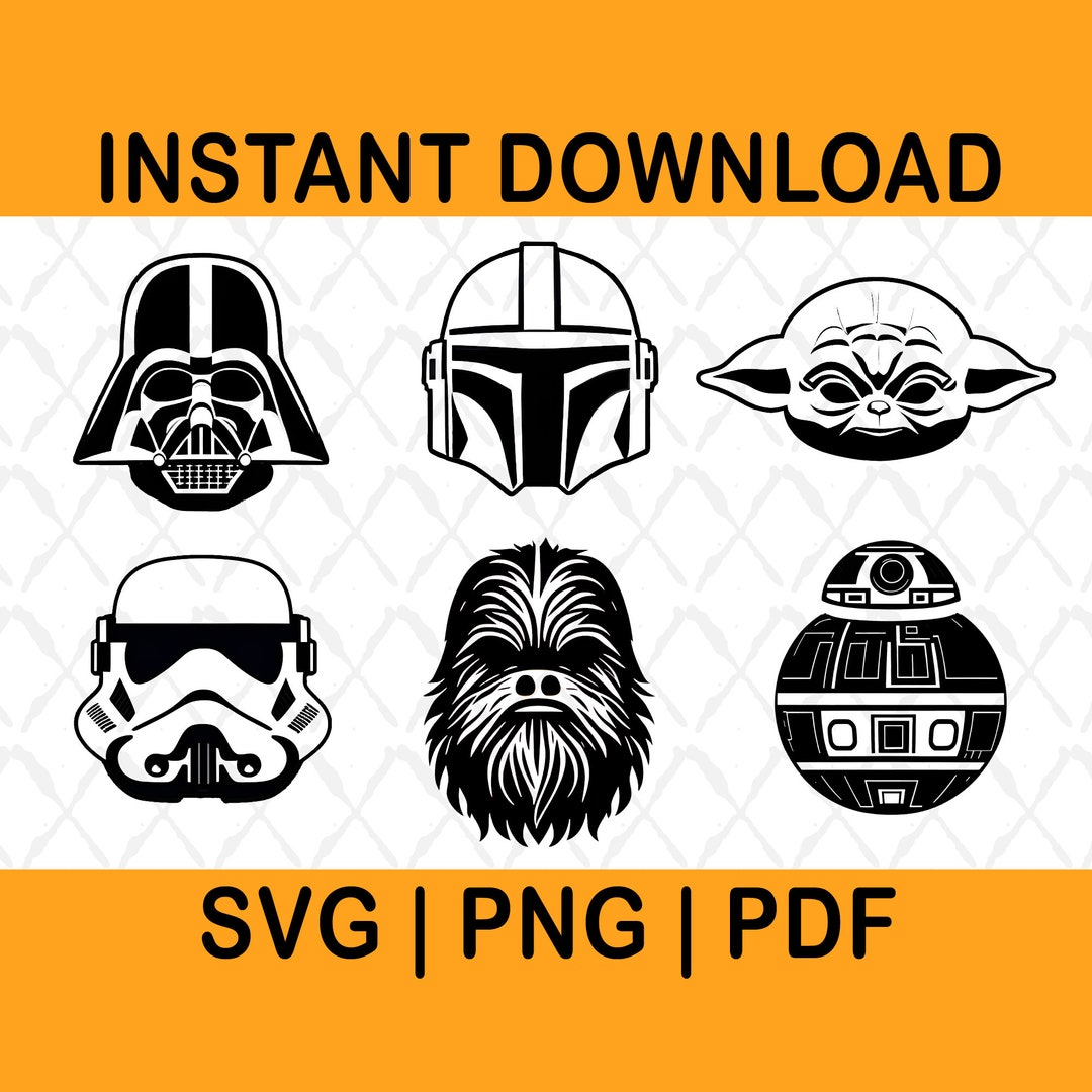 Star Wars Character SVG Set: Cricut & Silhouette Cut Files (digital ...