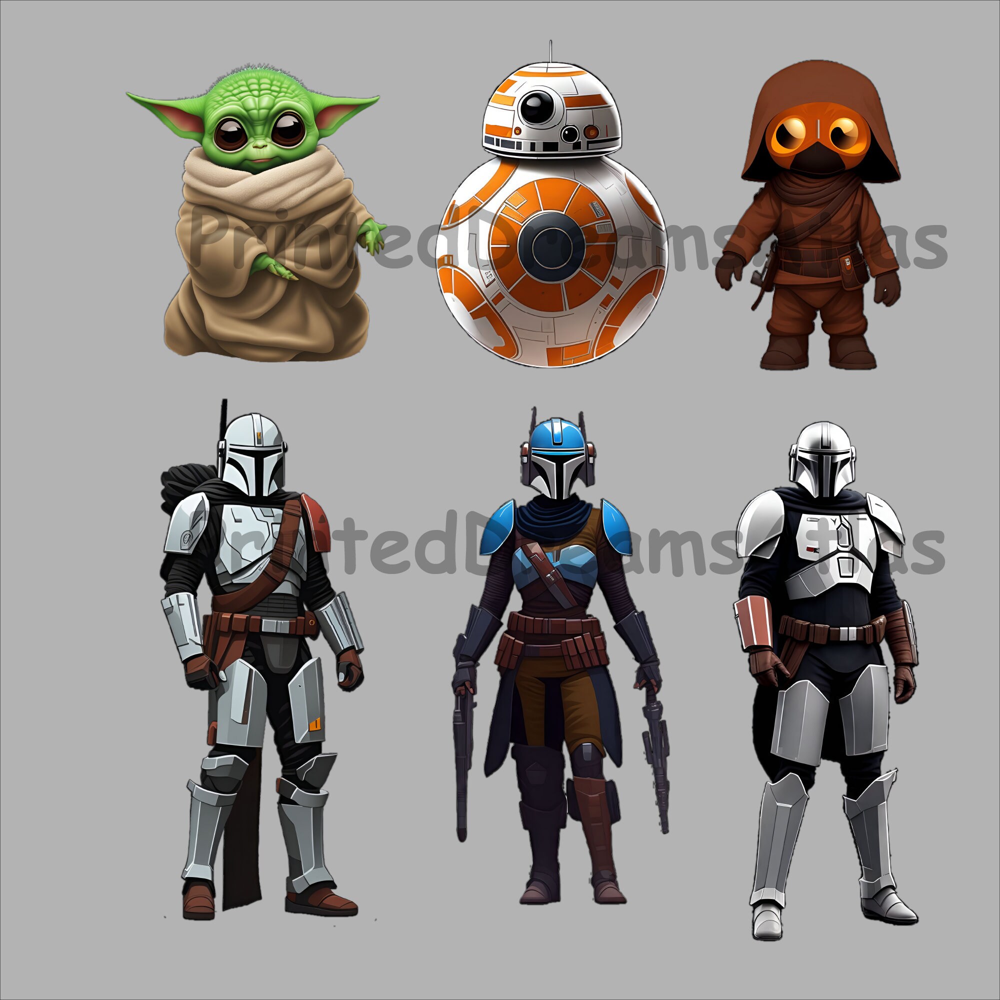 Star Wars Clipart Bundle: Iconic Characters, Galactic Fan Art (PNG ...