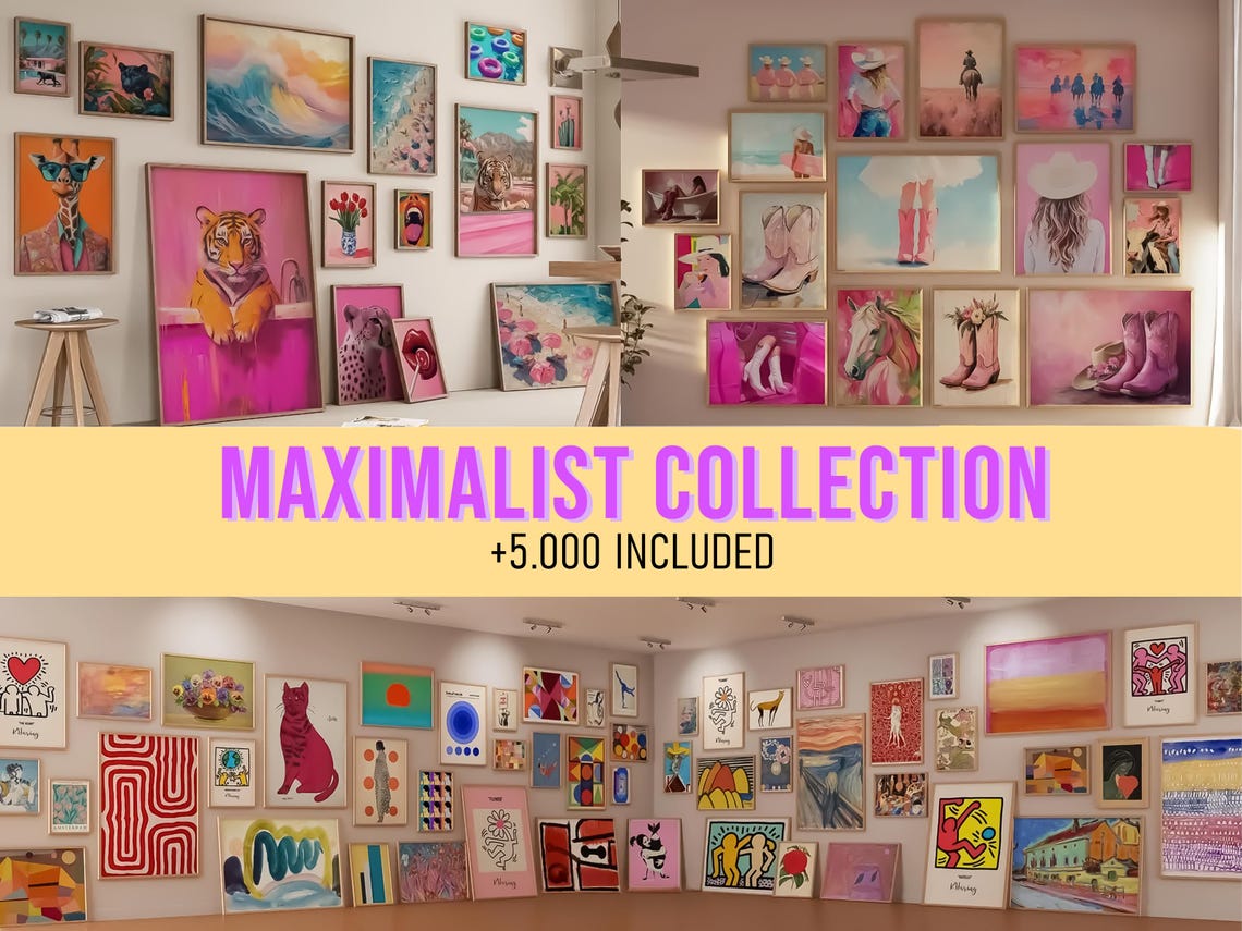 60,000 Maximalist Wall Art Mega Bundle – Trendy Printable Gallery Wall ...