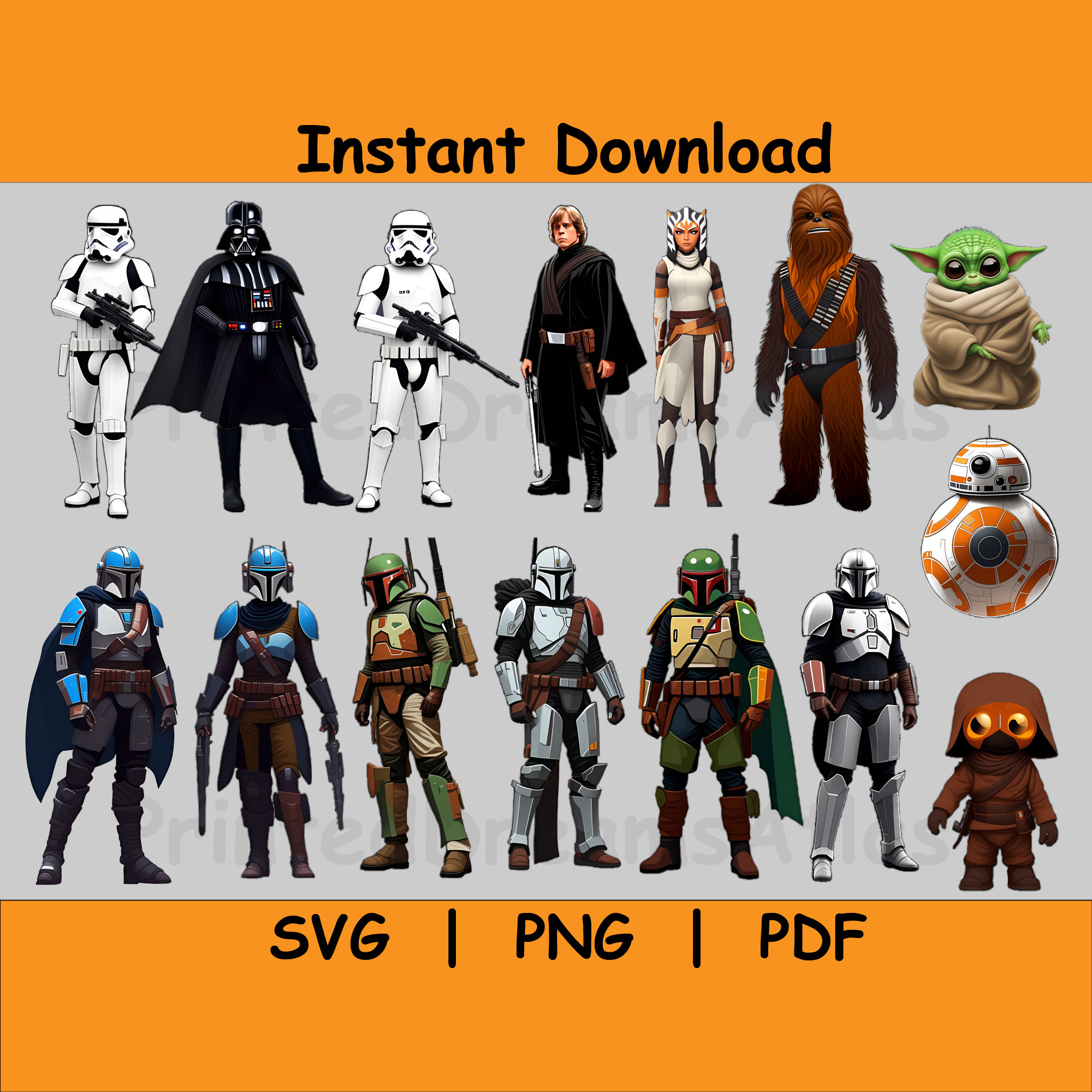 Star Wars Clip Art Bundle, Space Wars Galaxy, Star Wars Fan Art, Star ...