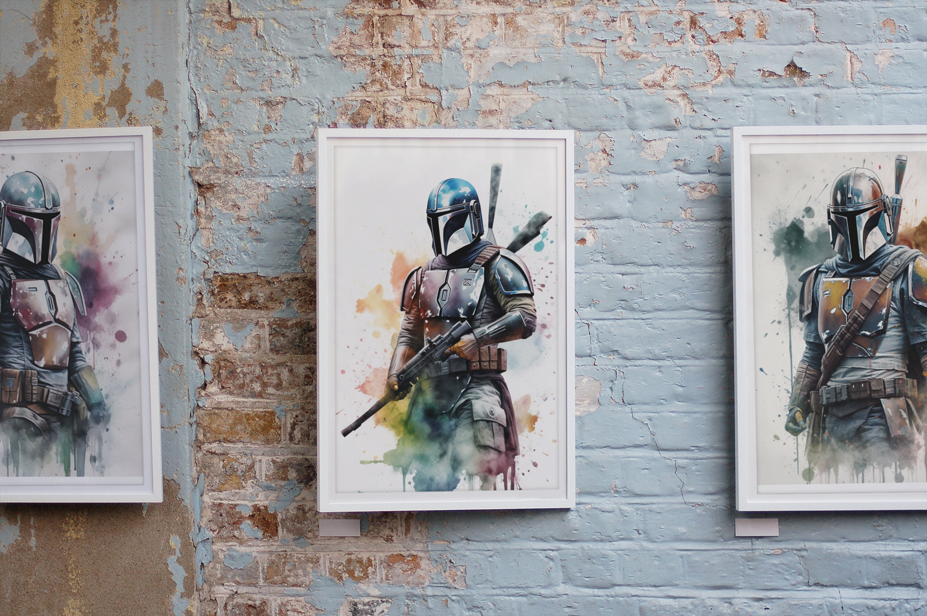 Mandalorian Wall Art Set of 3, Instant Download, Star Wars Art ...