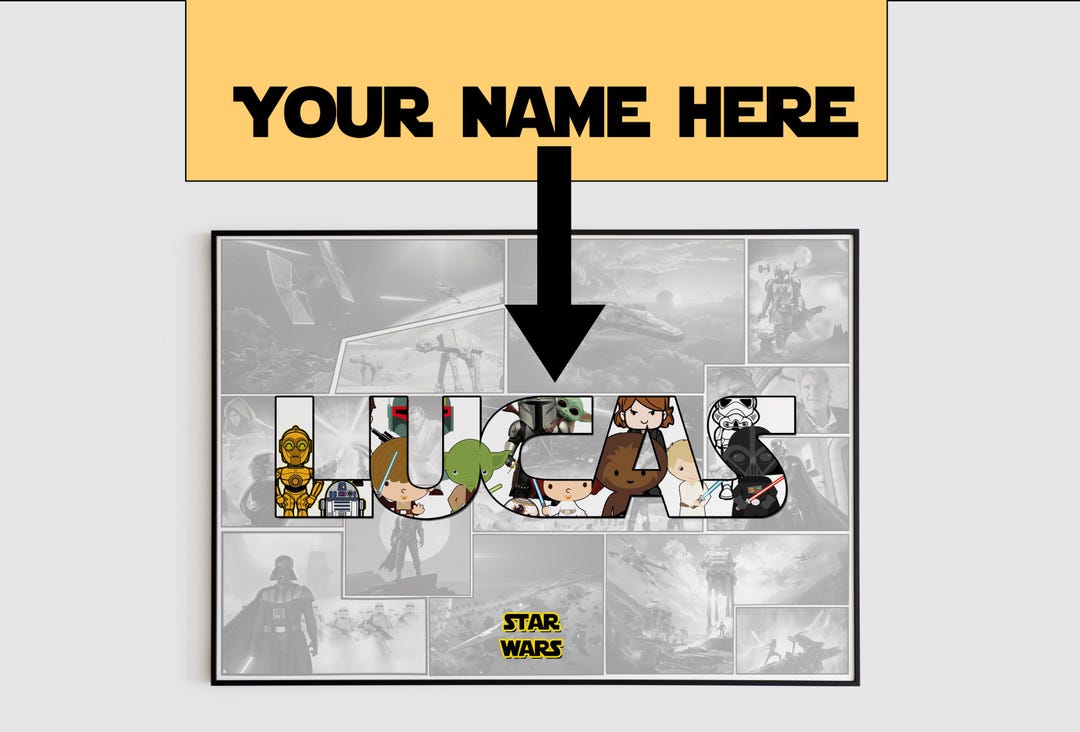 Personalized Star Wars Name Art - Custom Name Poster for Star Wars Fans ...