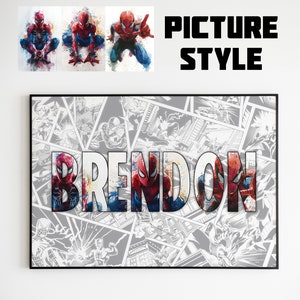 Personalized Superhero Name Word Art Print,digital Download,custom Name ...