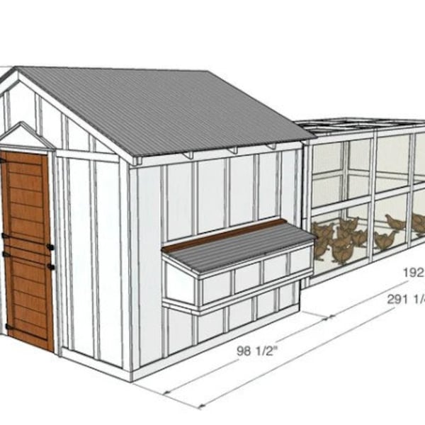 Large Chicken Coop Plans - Etsy
