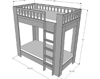 Bunk Bed Playhouse Euro Single 90x200 Diy Build Plan - Etsy