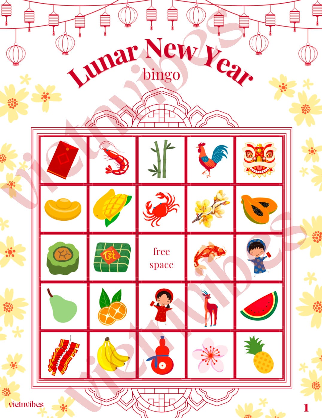 Lunar New Year - Tet Bingo - Etsy