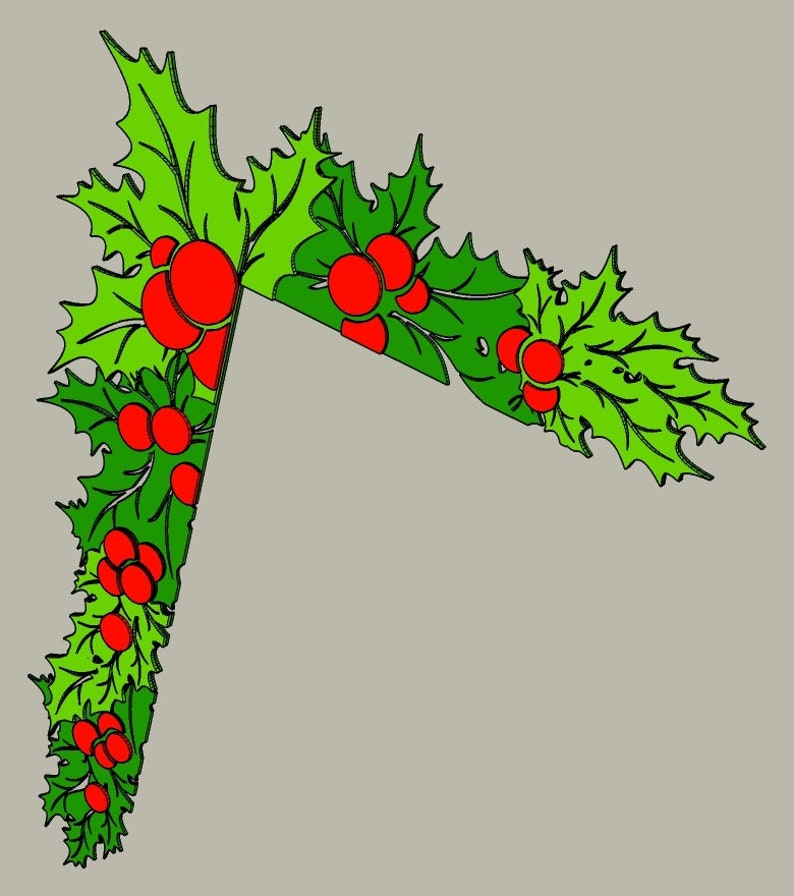 Large Holly Corner Decoration - Etsy