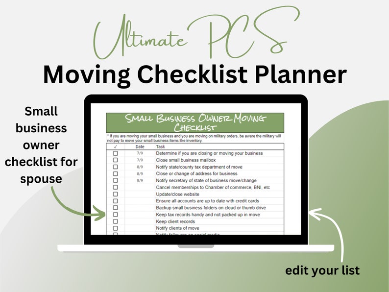 PCS Moving Checklist Binder Printable CONUS and International - Etsy ...