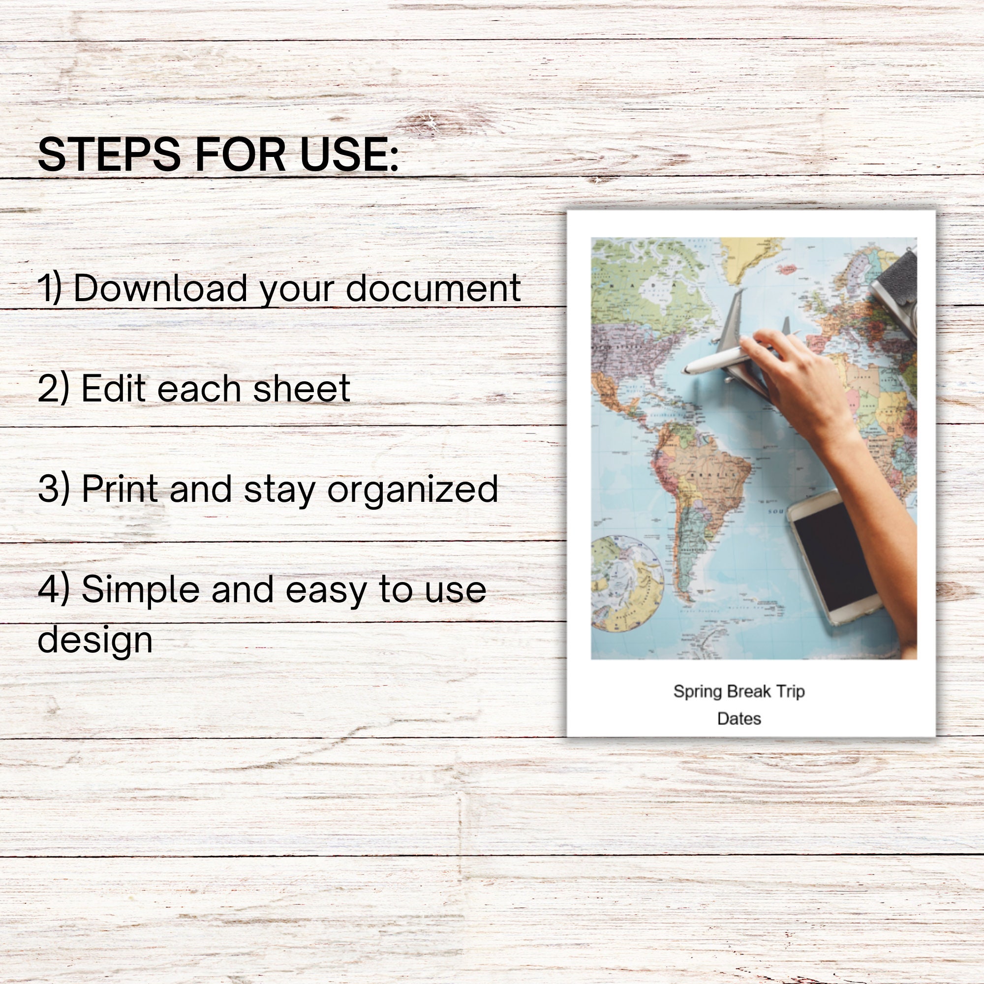 Digital Vacation Travel Planner Template, Printable Itinerary for ...