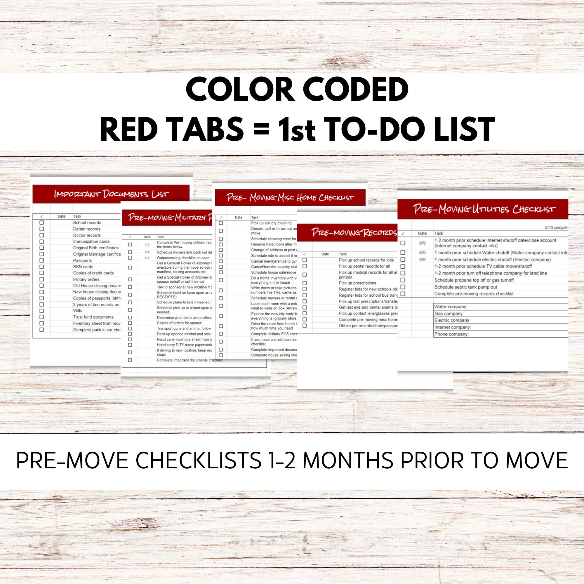 Military Moving Planner Printable Moving Checklist Editable - Etsy