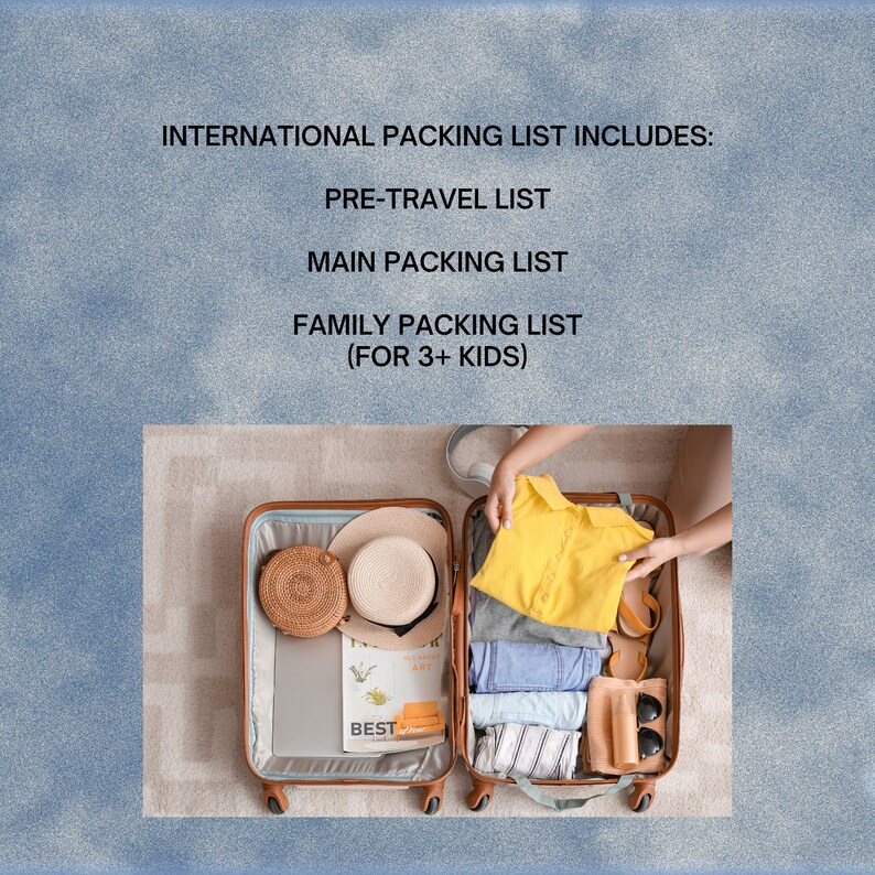 International Packing List Template, Google Sheets, Packing List - Etsy