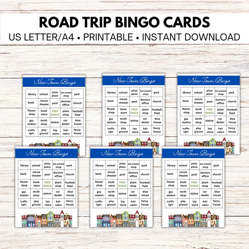 Kids Road Trip Printable Bingo Cards, Summer Travel Games, Family ...