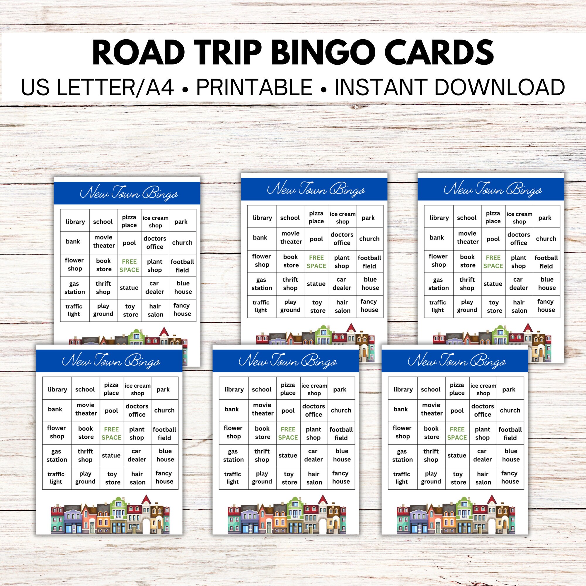 Kids Road Trip Printable Bingo Cards, Summer Travel Games, Family ...