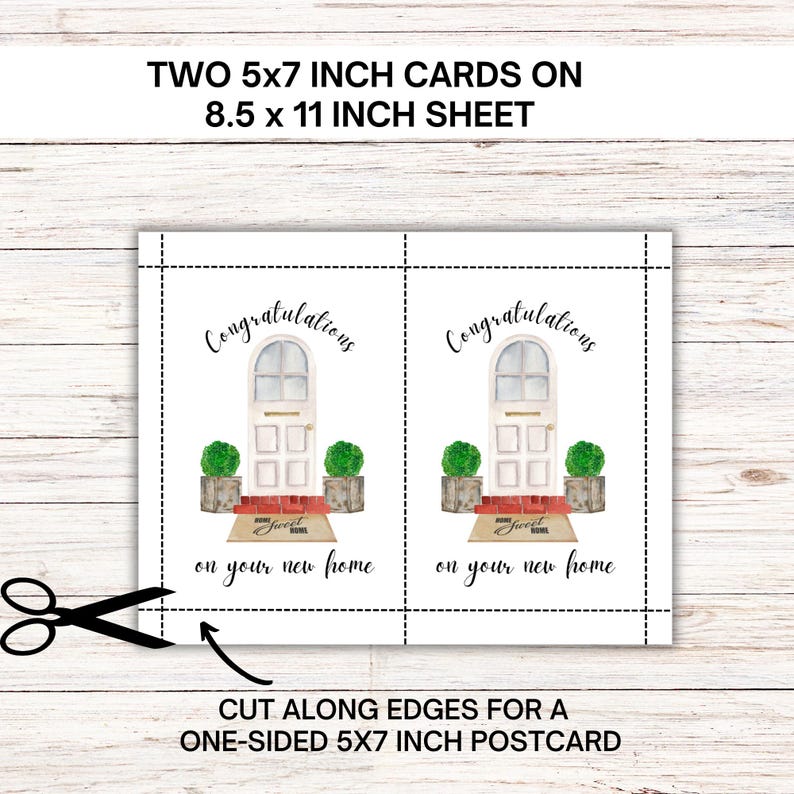Congratulations on Your New Home Card Printable, Housewarming Gift ...