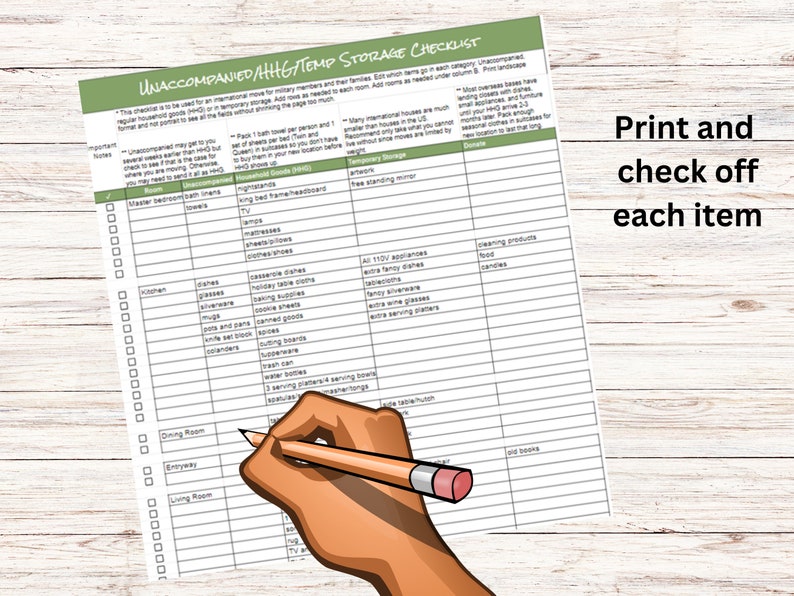PCS Moving Checklist Binder Printable CONUS and International - Etsy