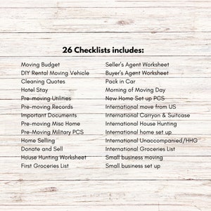 PCS Moving Checklist Binder Printable, CONUS and International Moving ...