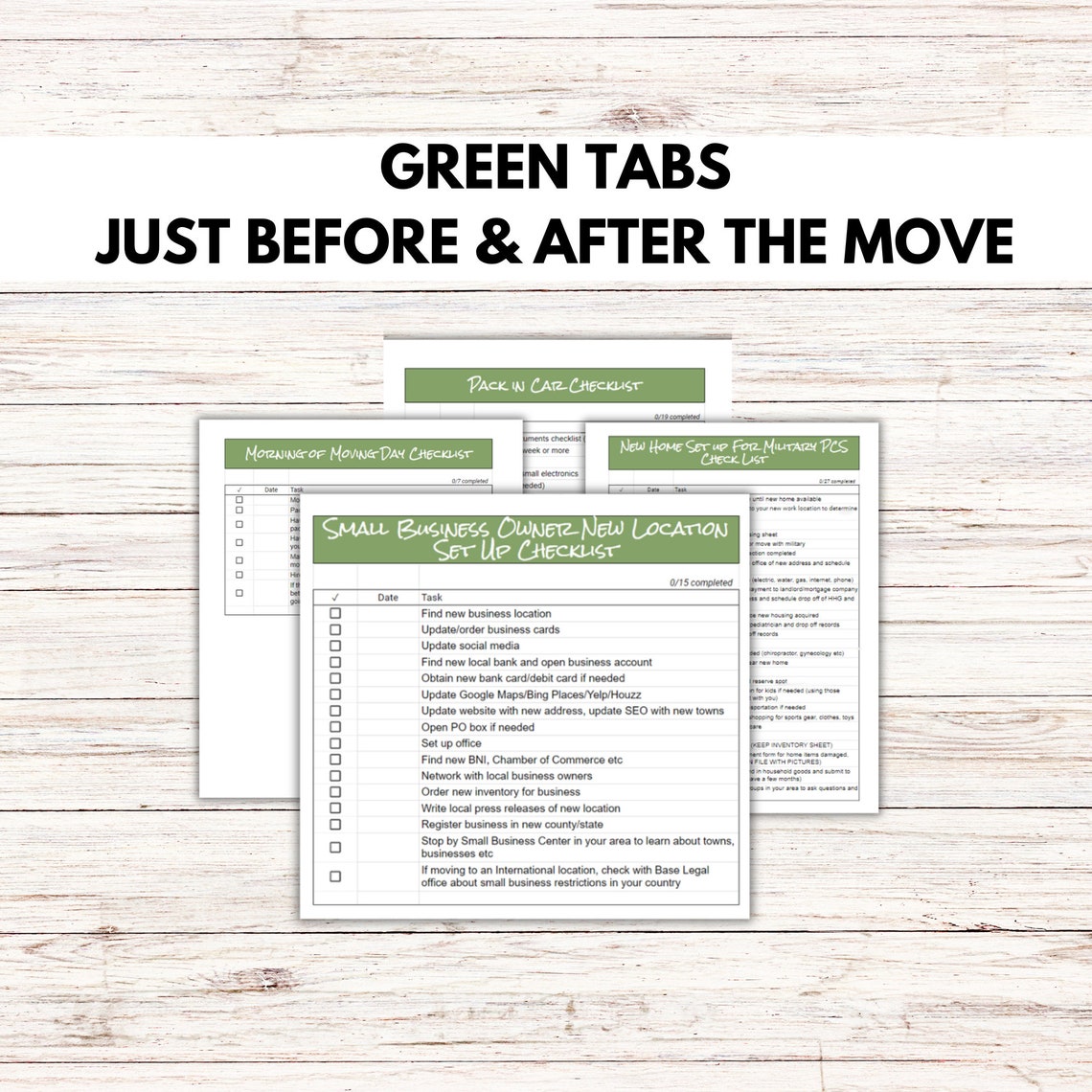PCS Moving Checklist Binder Printable, CONUS and International Moving ...