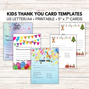 Kids Thank You Note, Birthday Gratitude, Fill in Thank You Note ...
