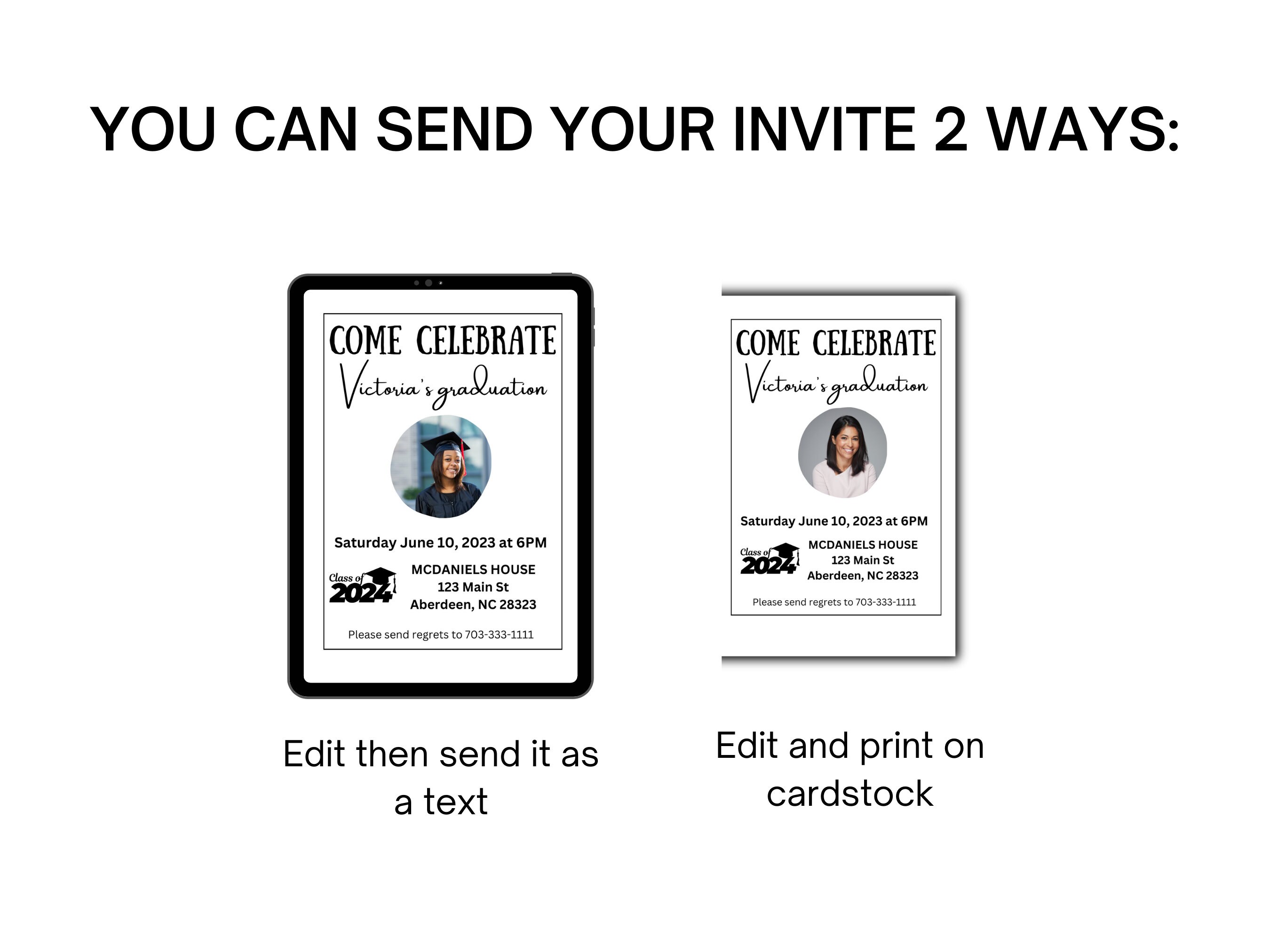 Graduation Party Invitation Instant Download, Digital Invitation ...